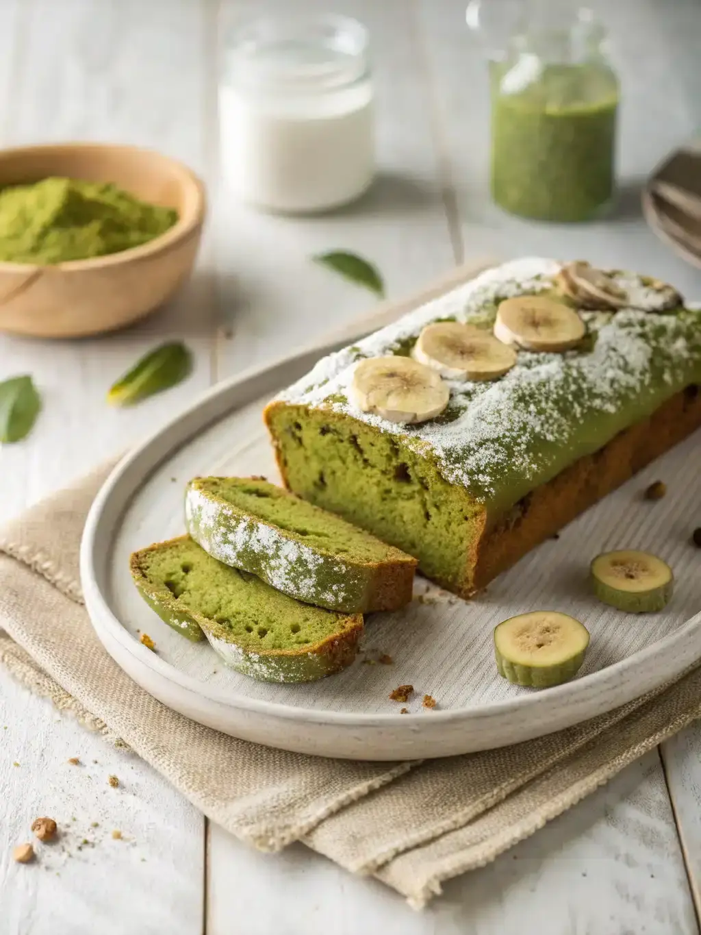 matcha banana bread